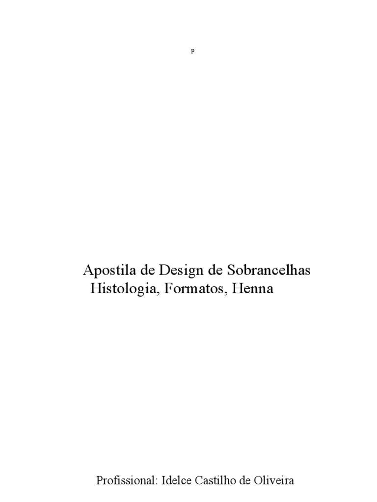 Apostila De Design De Sobrancelha Pdf