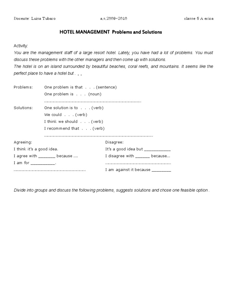 Hotel Management: Issues & Solutions | PDF | Theft | Leisure