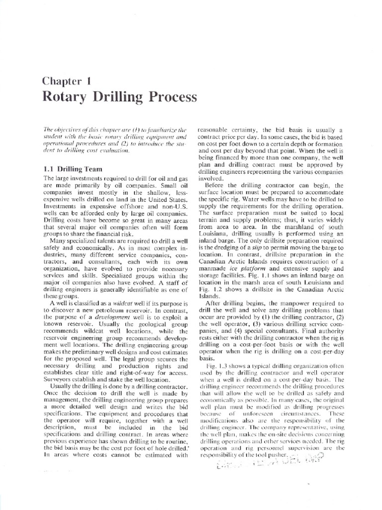 Chapter 1 Rotary Drilling Process | PDF