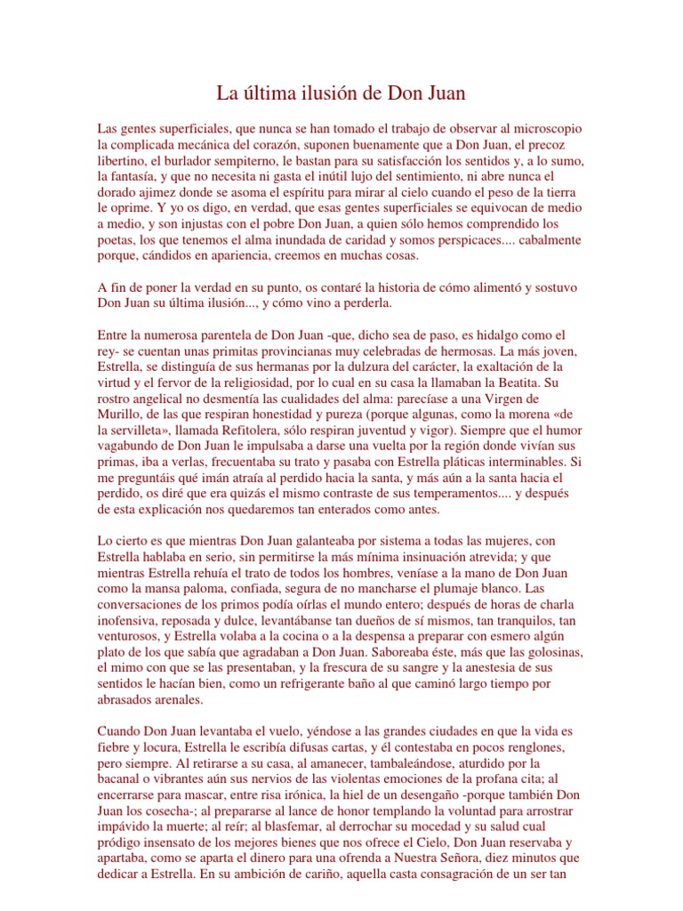 La Última Ilusión de Don Juan | PDF | Amor | Religión y creencia