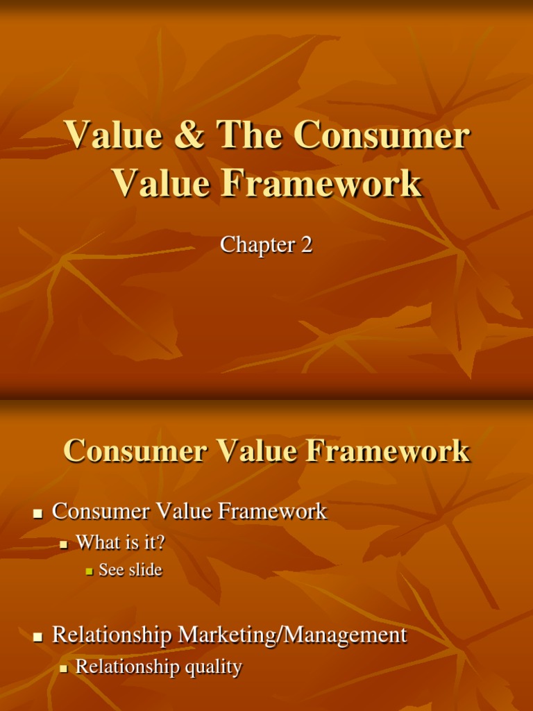 Value and Consumer Value Framework - Chapter 2 | PDF