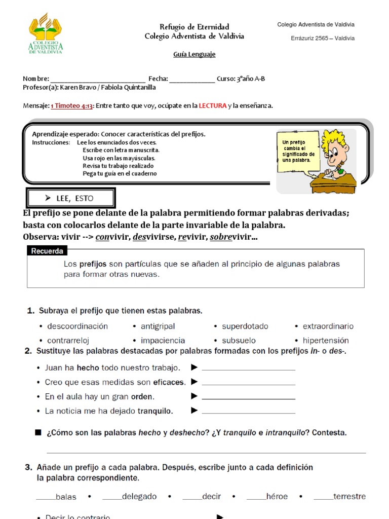Guia Prefijos y Sufijos | PDF | Morfología Lingüística | Onomástica