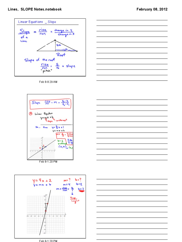 Lines, SLOPE Notes - Notebook February 08, 2012 | PDF