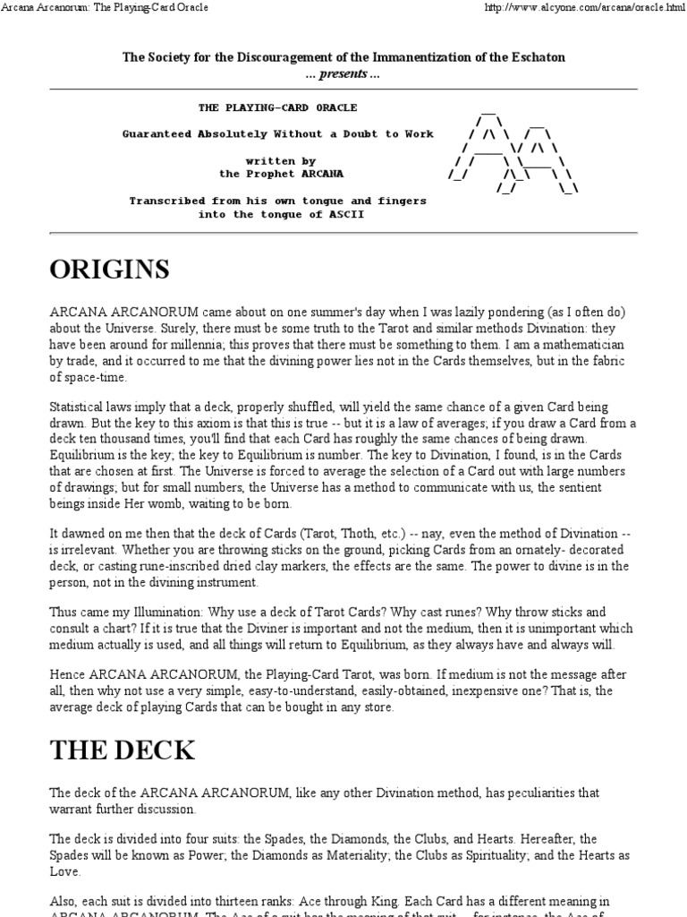 Playing-Card Oracle: Divination Guide | PDF | Playing Cards | Gaming