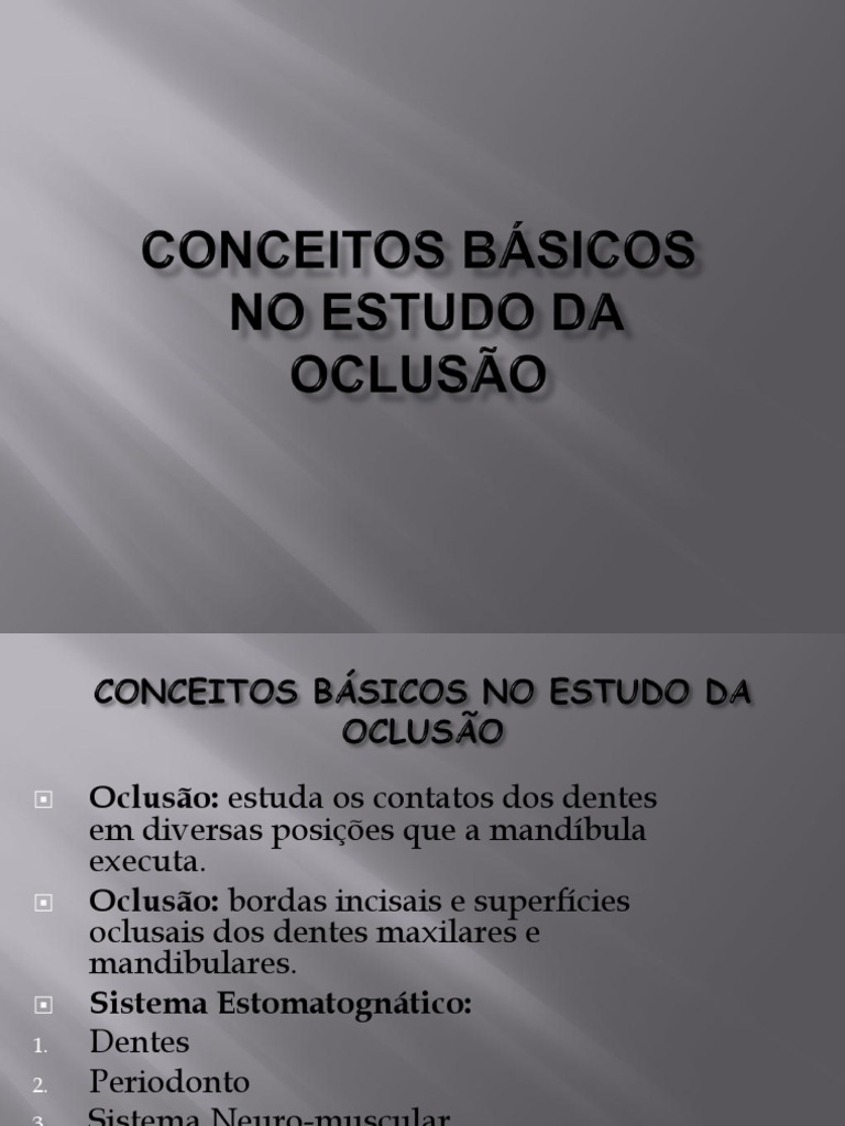 Conceitos Básicos de Oclusão | PDF