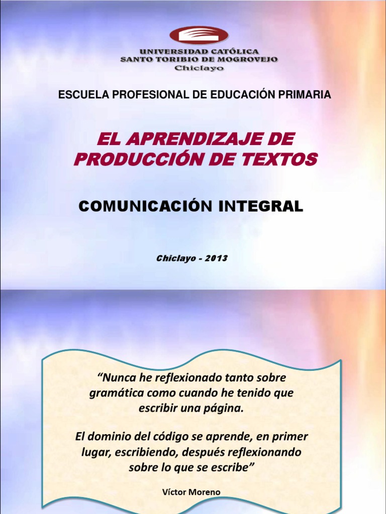 Aprendizaje de La Producción de Textos | PDF | Planificación | Aprendizaje