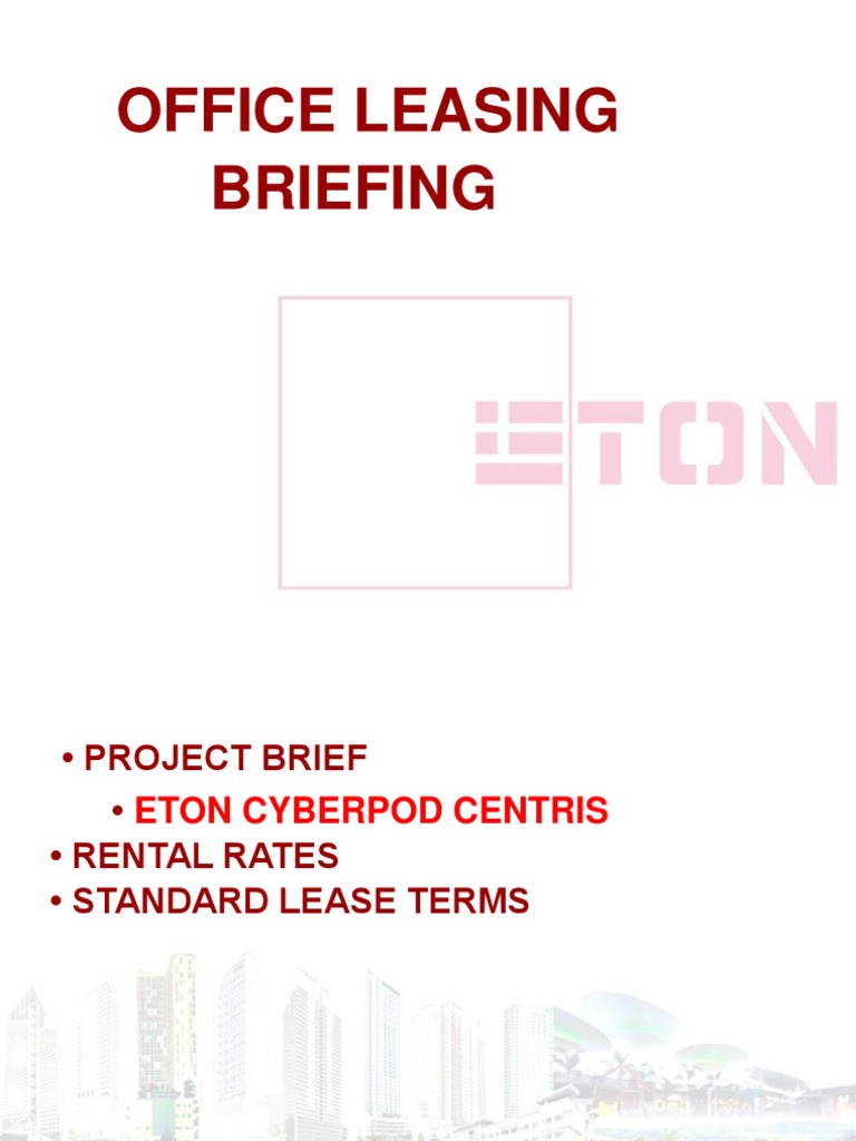 Eton Three Cyberpod Centris PDF | PDF | Lease | Renting