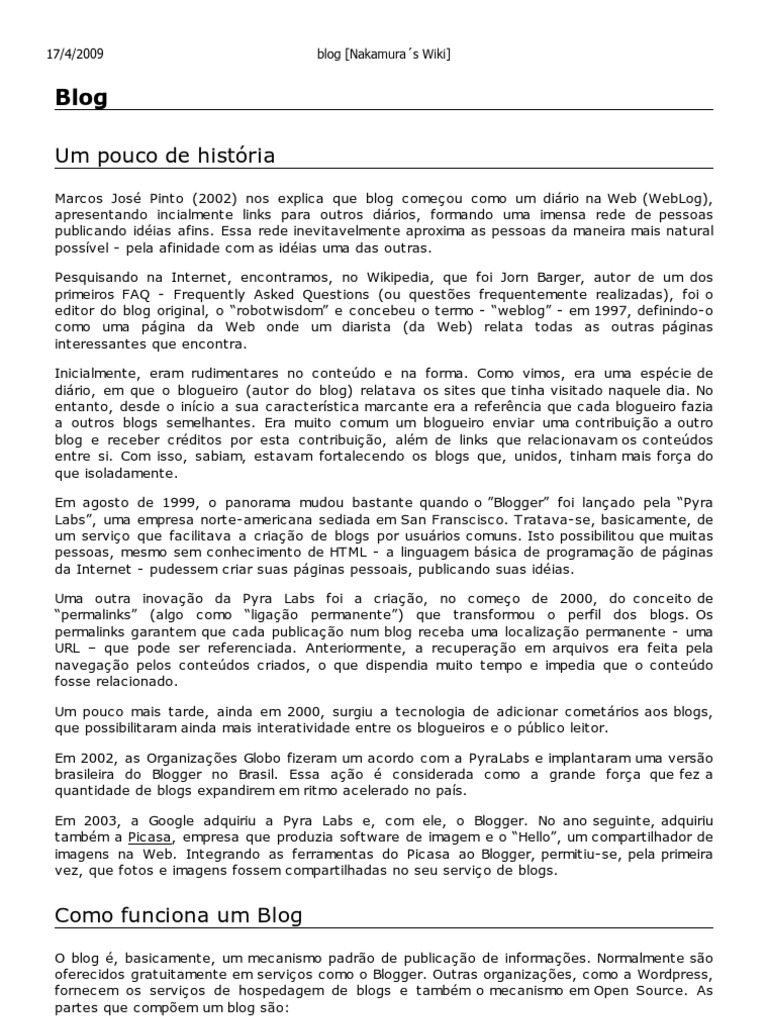 Texto - Blog | Blog | Blogging