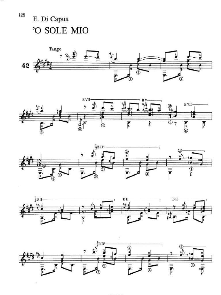 'o Sole Mio (Guitar Transcription by Tarrega)