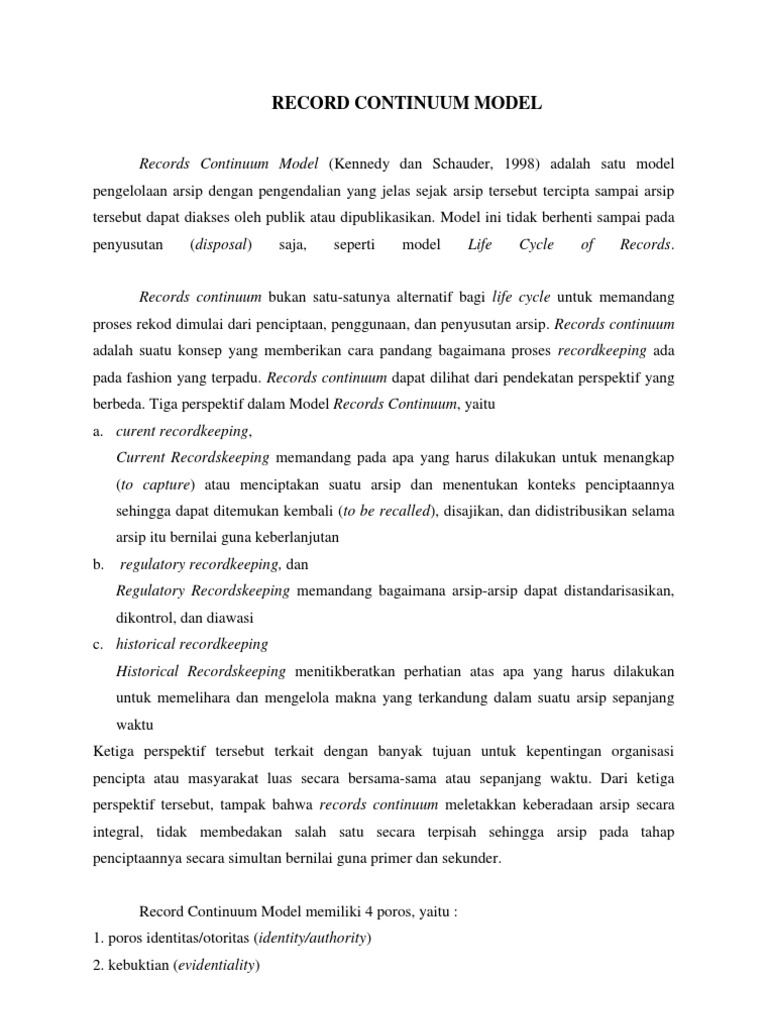 Record Continuum Model | PDF | Seni