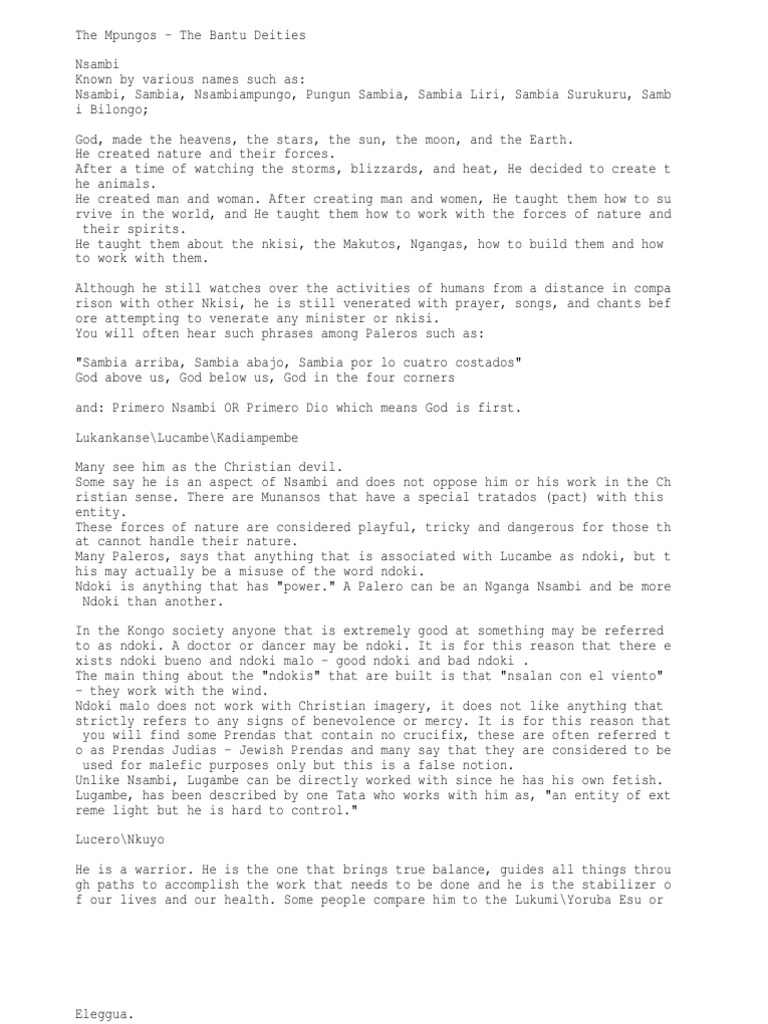 About The Mpungos | PDF | Religion And Belief