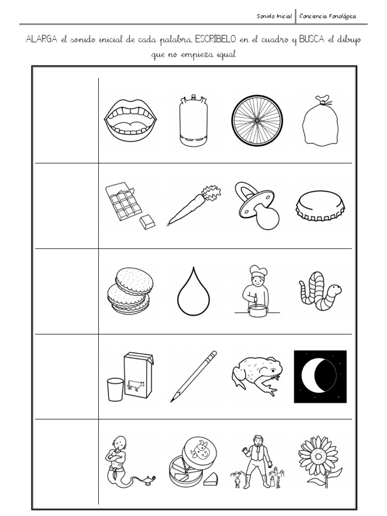 Conciencia Fonologica Sonido Inicial | PDF
