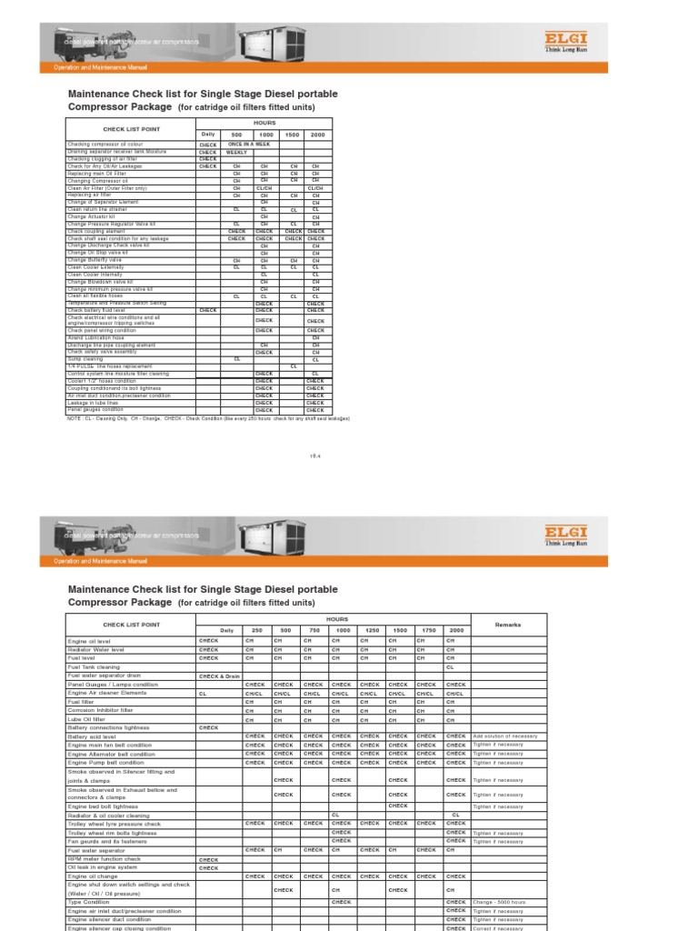 Maintenance and Electric Chart | PDF | Valve | Gas Compressor