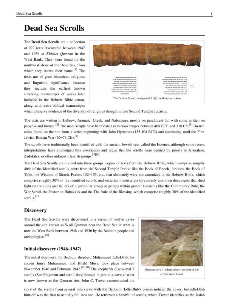 Details of The Dead Sea Scrolls | PDF | Hebrew Bible | Religious Texts