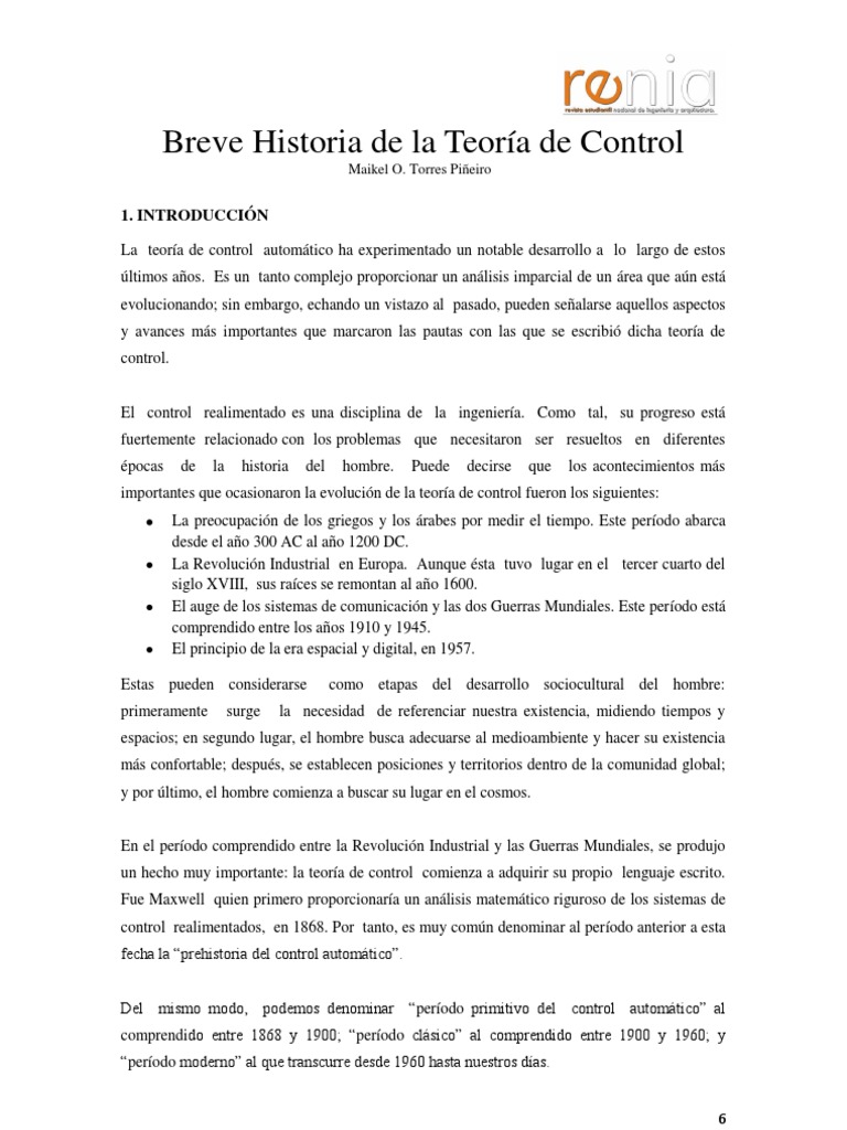 Historia Del Control | PDF | Molino (molienda) | Máquina de vapor