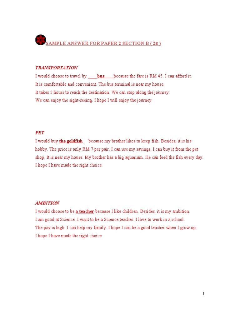 Paper 2 Section B Sample Answers | PDF | Transport | Business