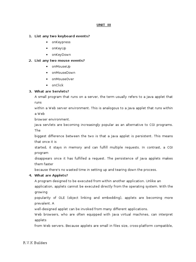 Unit 3 Question Bank Final Web Technology | PDF | Java Servlet | Java Server Pages