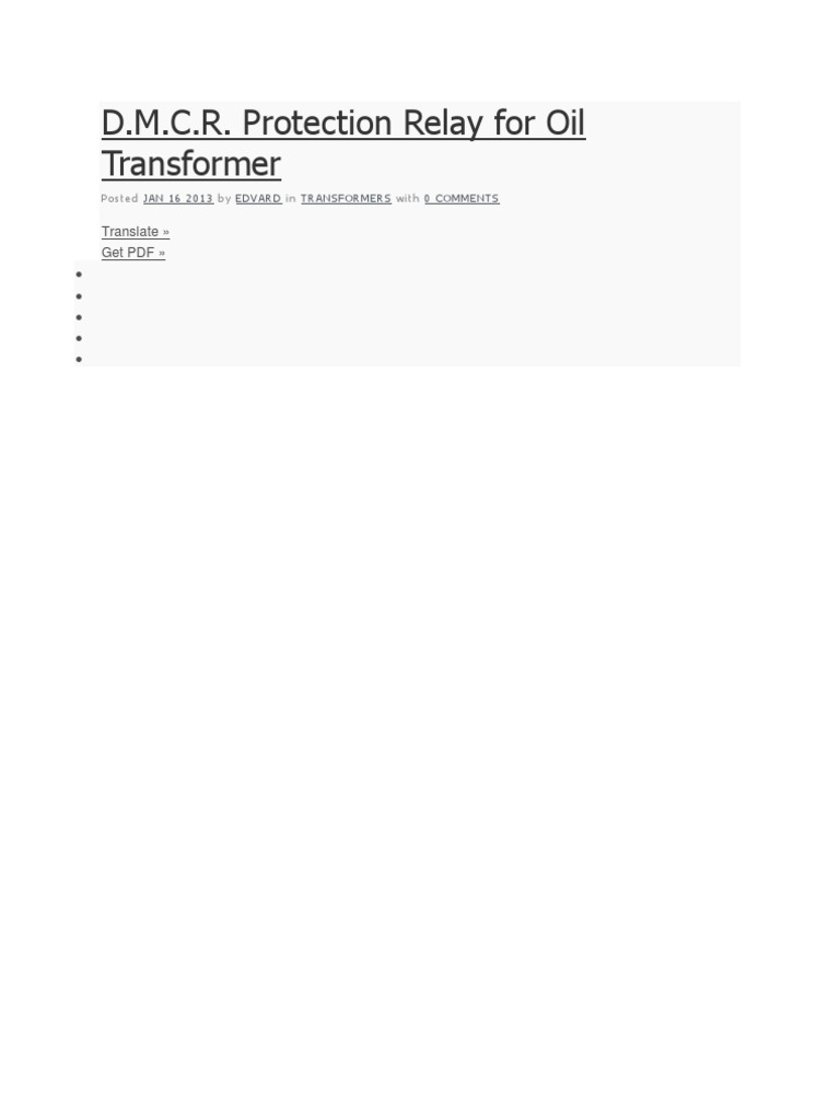 DMCR | PDF | Relay | Transformer