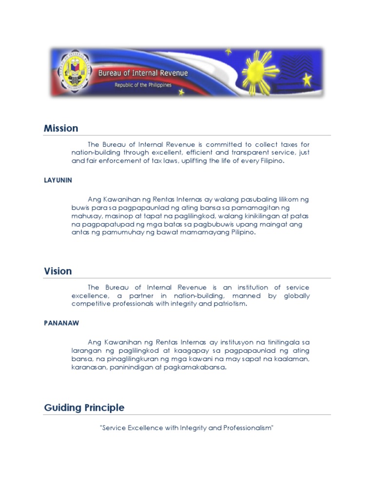 Bureau of Internal Revenue : Republic of the Philippines | Payments | Taxes