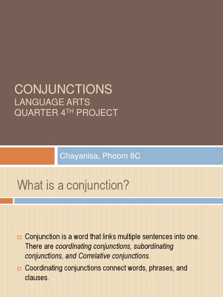 La Project Conjunction 8c | PDF | Word | Linguistics