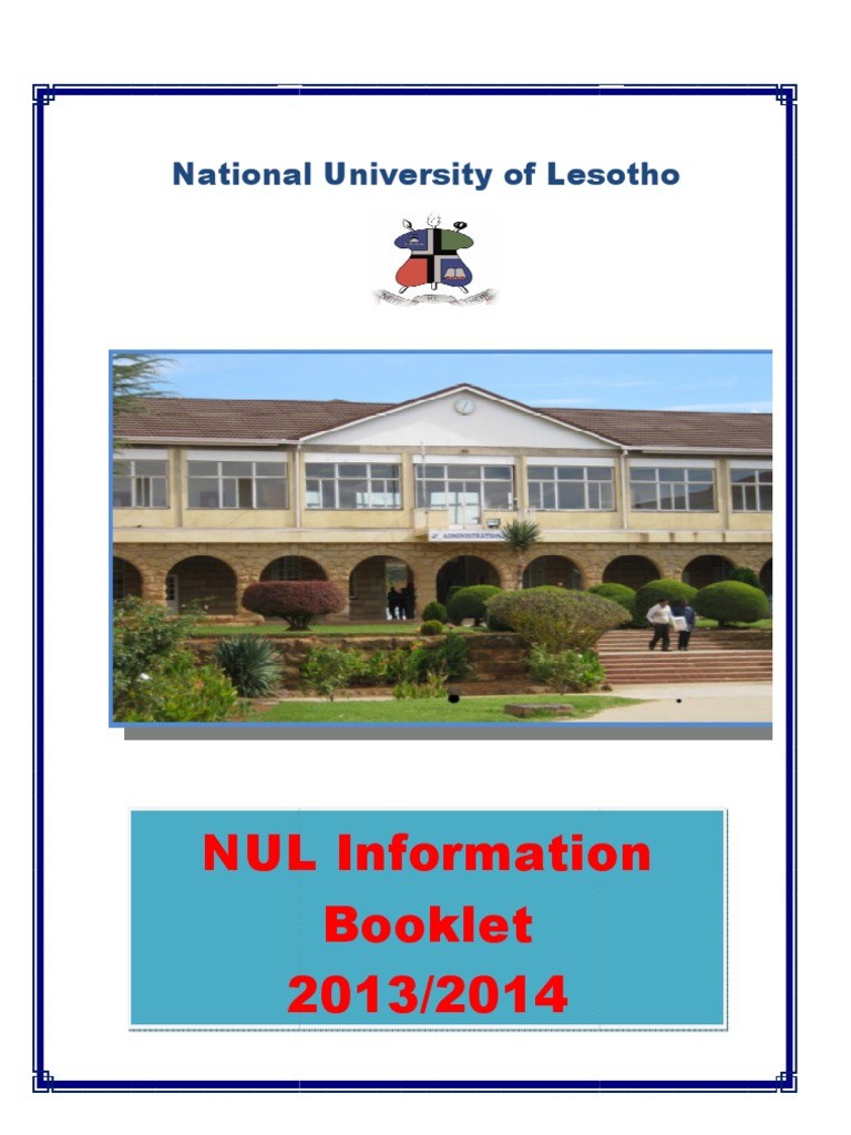 01 NUL Information Booklet 2013 | PDF | Academic Degree | Master's Degree