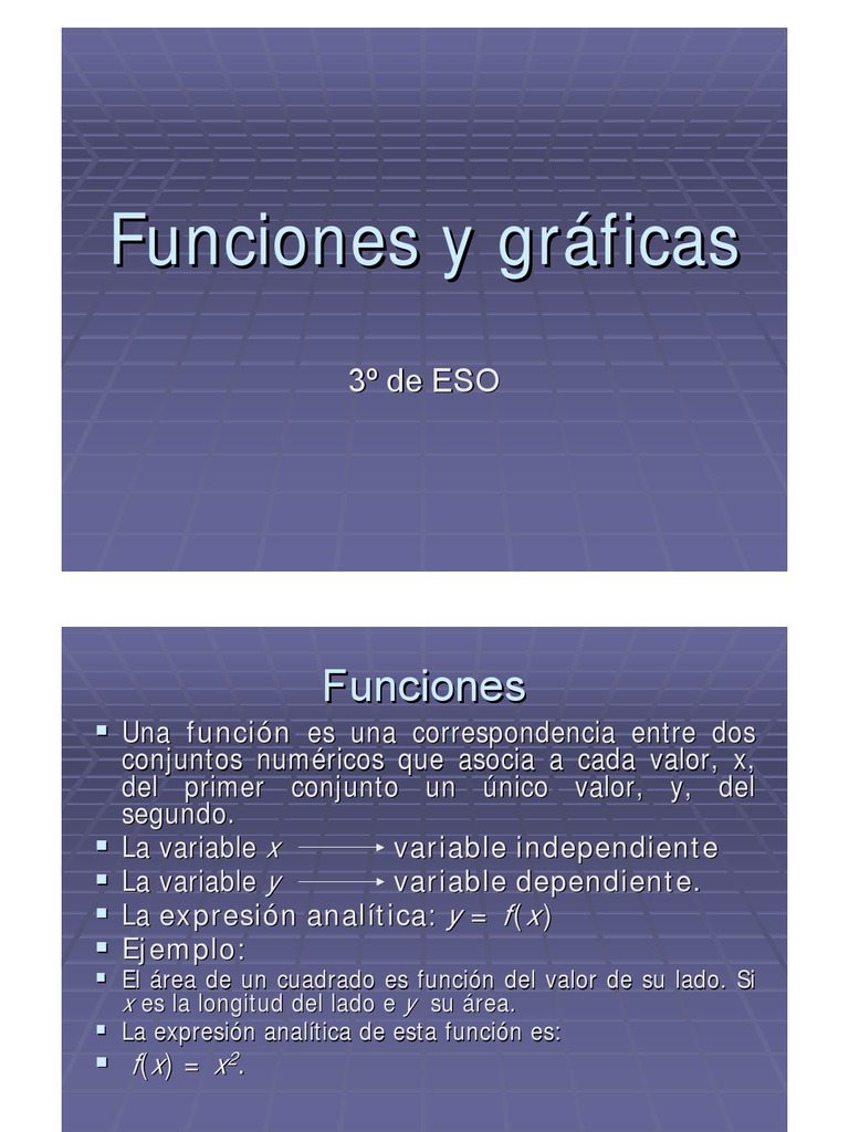PowerPoint Funciones y Gráficas | PDF | Función (Matemáticas) | Línea ...