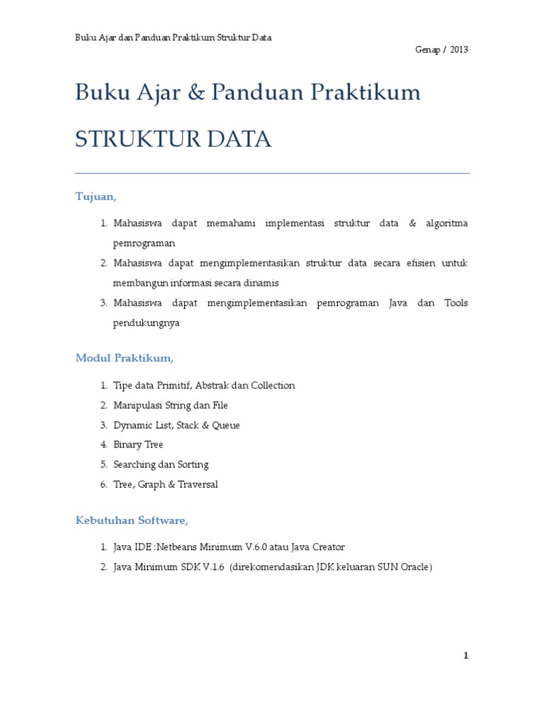 Praktikum STRUKTUR DATA 070513 PDF | PDF | Metode & Bahan Ajar