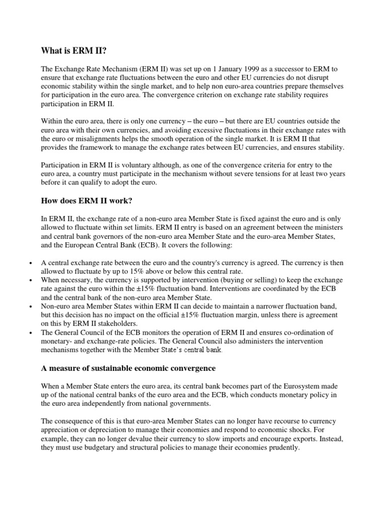What Is ERM II | PDF | European Exchange Rate Mechanism | Eurozone