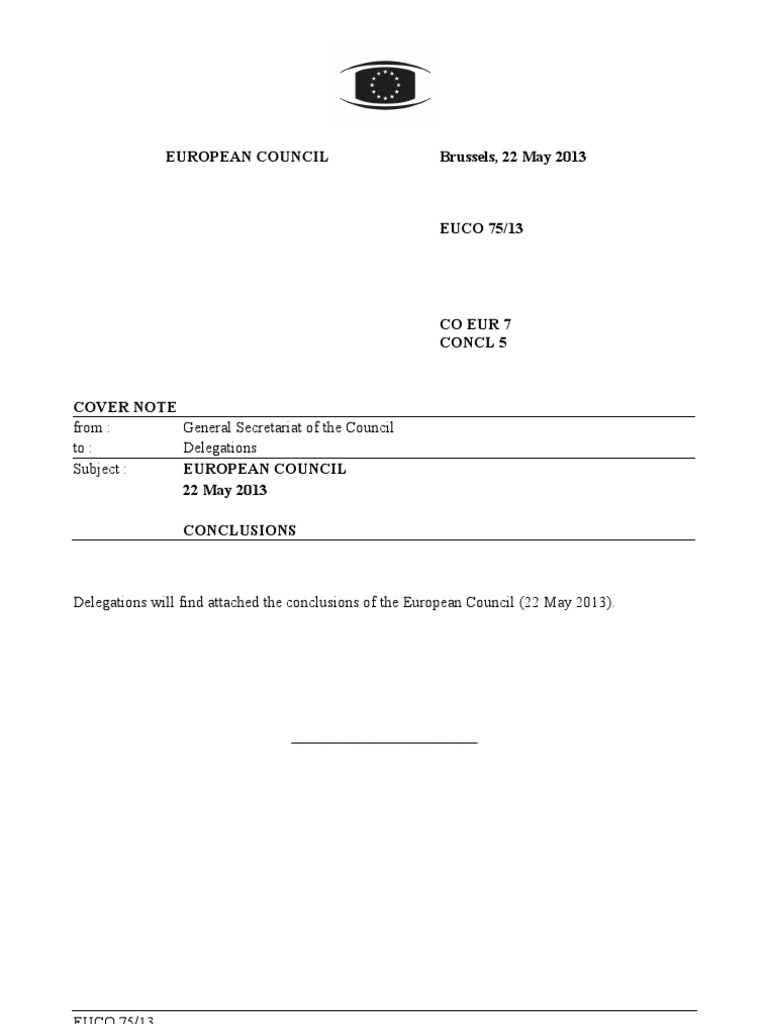 EU Council Conclusions 22 May 2013 | PDF | Competitiveness | European Union