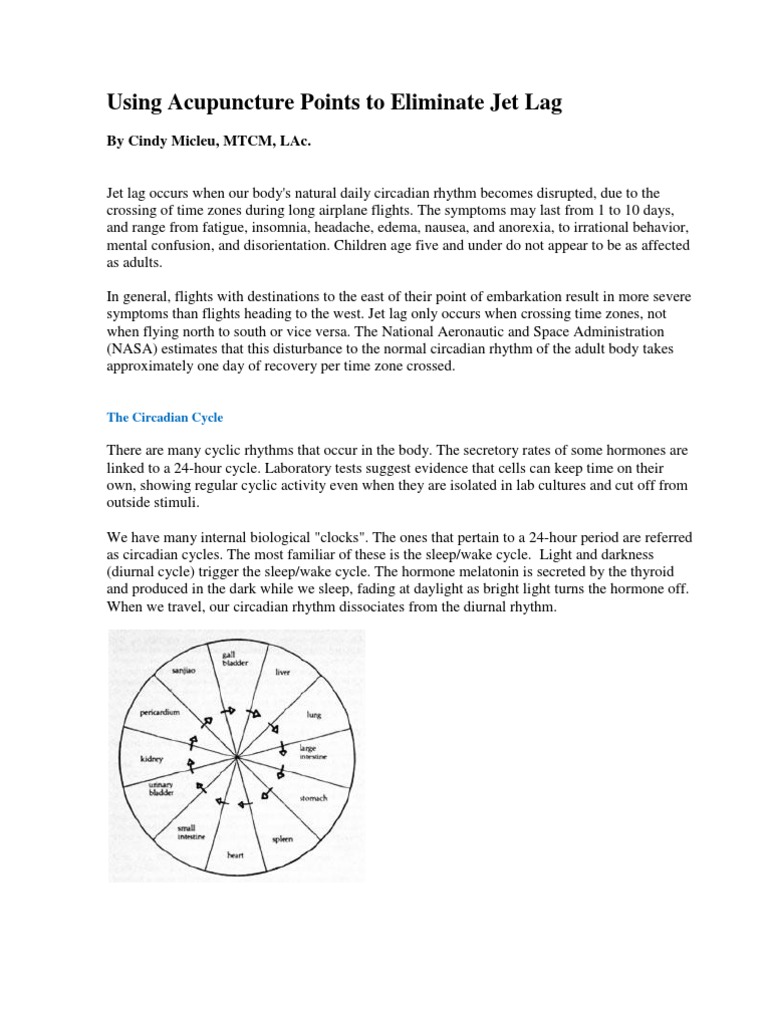 Using Acupuncture Points To Eliminate Jet Lag | PDF | Circadian Rhythm ...