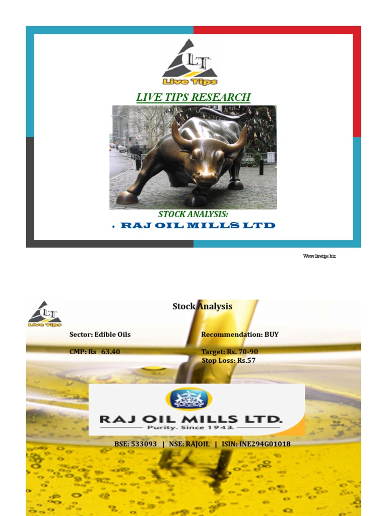 Stock Analysis and Recommendation: Buy Raj Oil Mills Ltd with Target ...