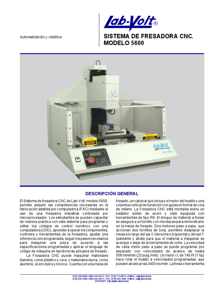 Fresadora CNC | PDF | Control numerico | Bienes manufacturados
