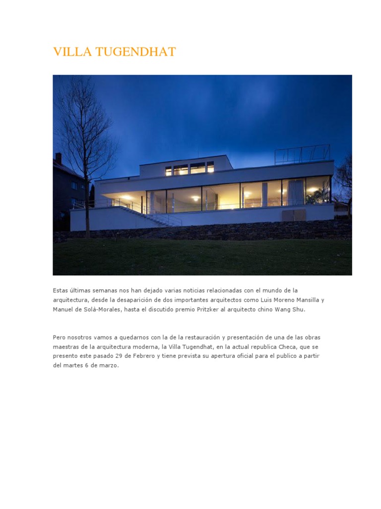Villa Tugendhat | PDF