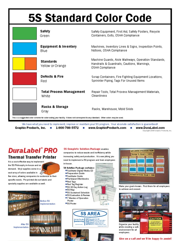 5S Color GuideFeb20 | Download Free PDF | Occupational Safety And ...