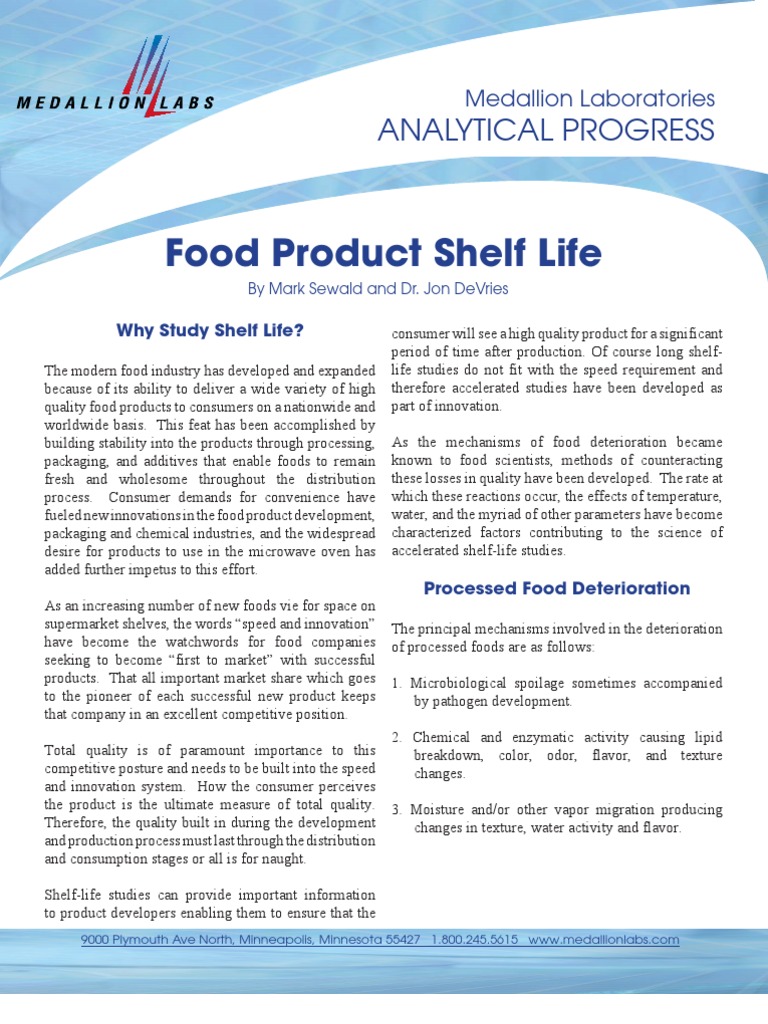 Food Shelf Life | PDF | Shelf Life | Fatty Acid