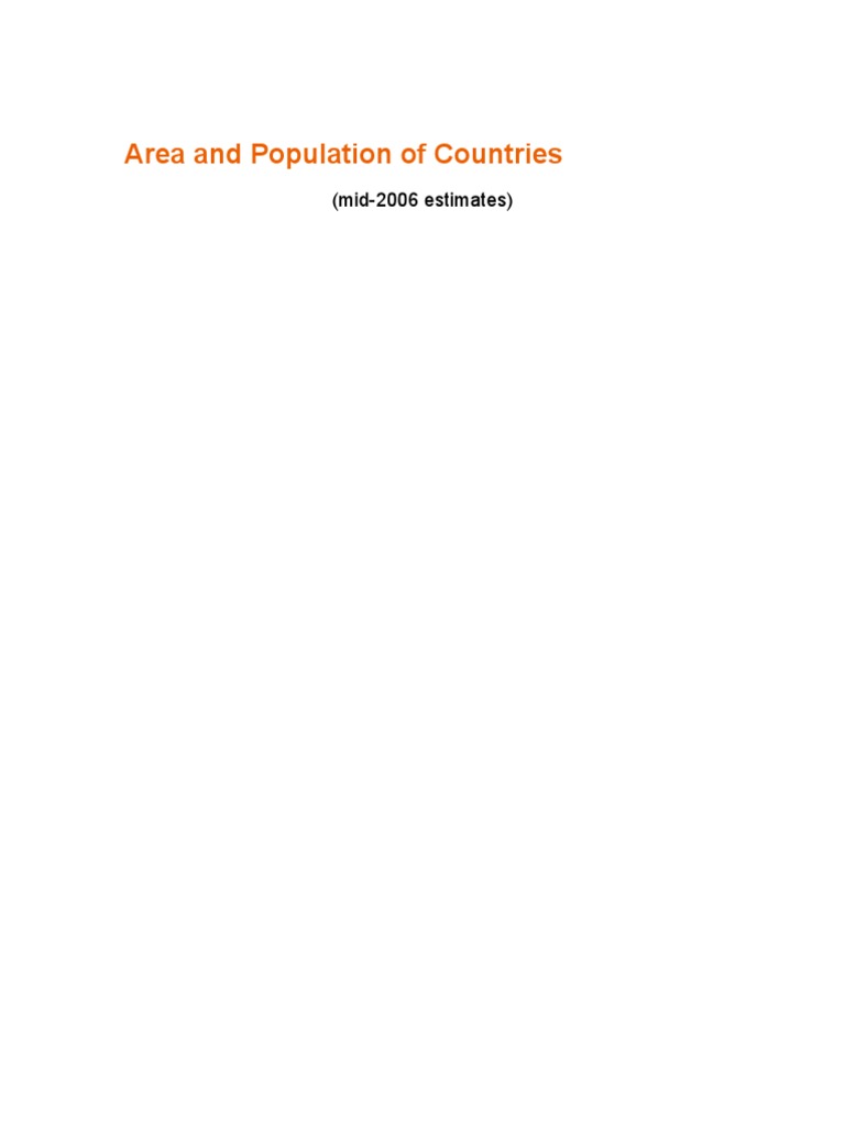 Area and Population of Countries | PDF
