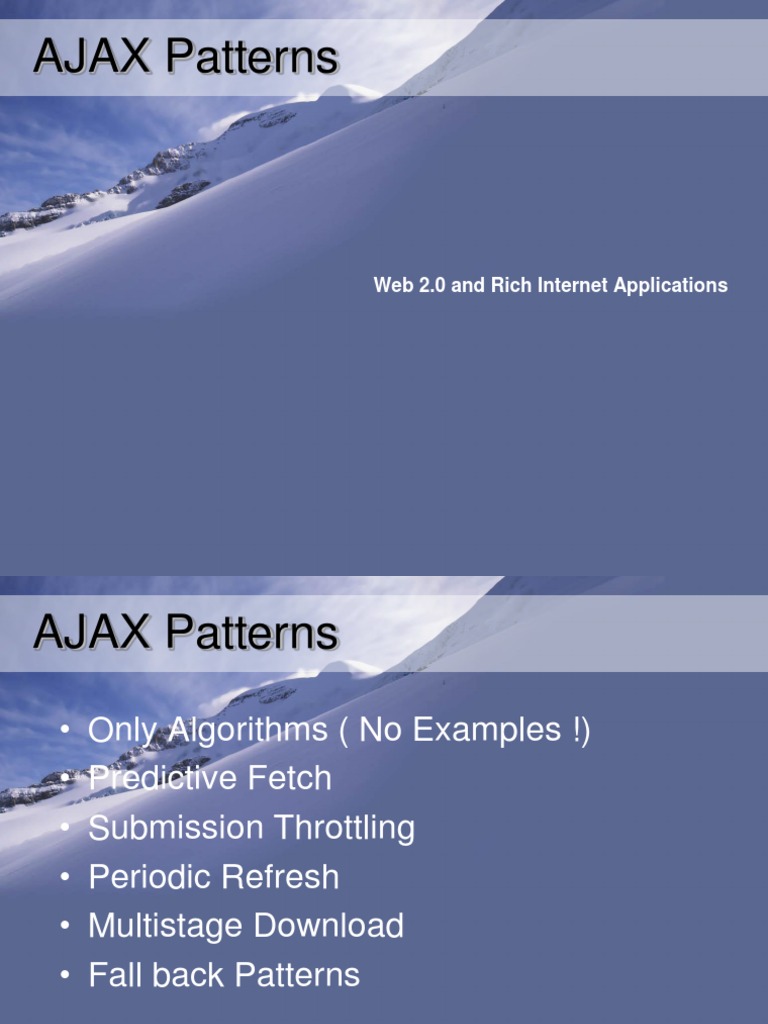 Ajax Patterns Web20 Pdf Software Design Pattern Ajax Programming 1468