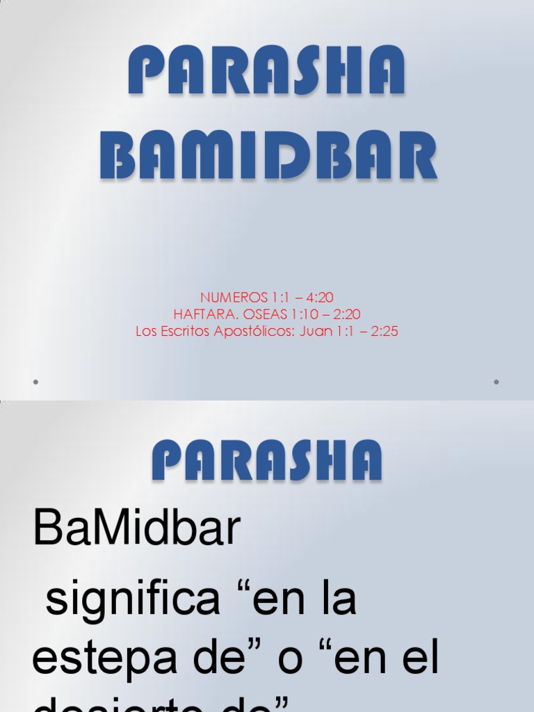 Parsha Bamidbar | PDF | Sacerdote | Colectivismo