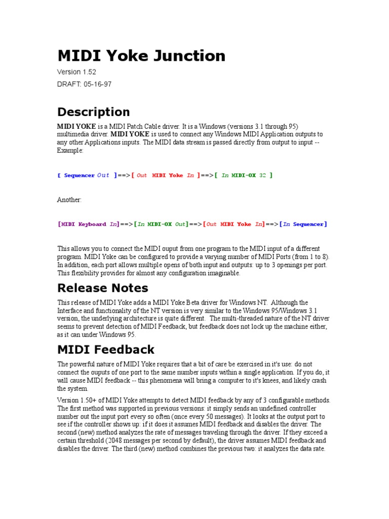 Midi Yoke | PDF | Device Driver | Input/Output