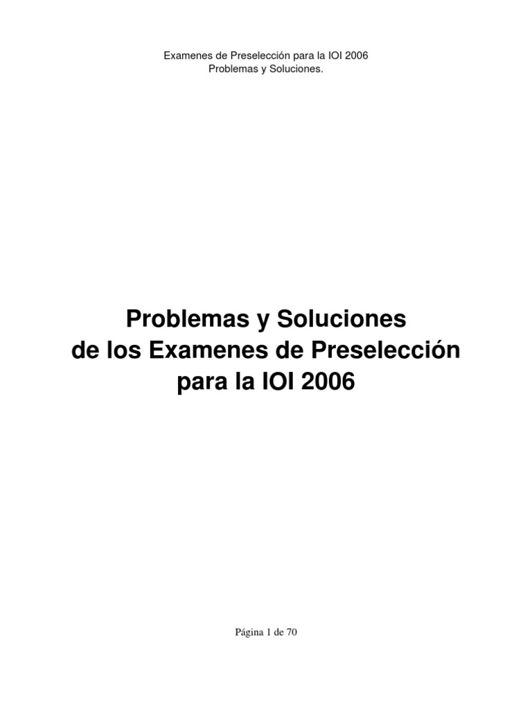 Problemas y Soluciones Preselectivos | PDF | Matemáticas discretas | Enseñanza de matemática