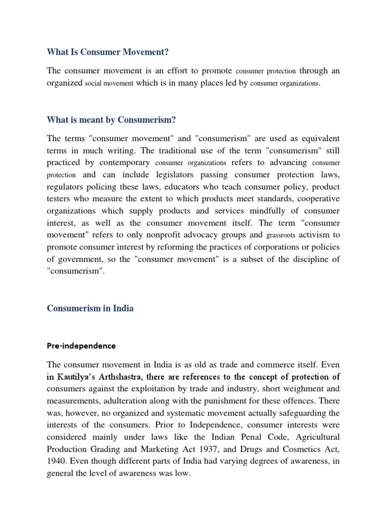 Consumer Movement | PDF | Consumer Protection | Economies