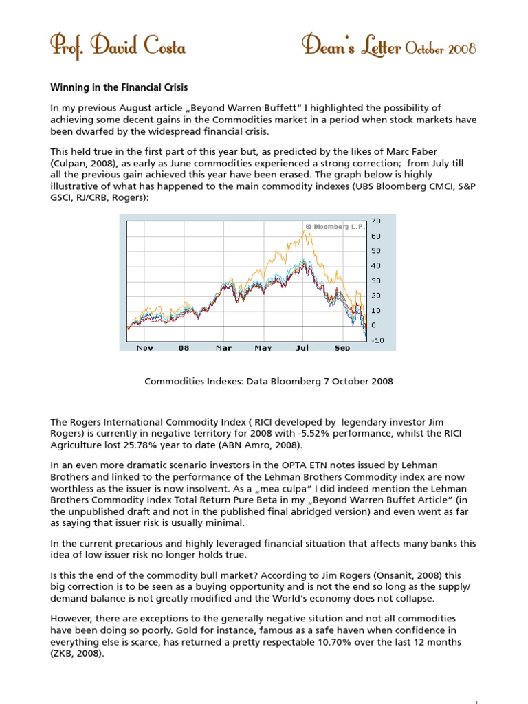 Winning The Financial Crisis | PDF | Investment Fund | Real Estate ...