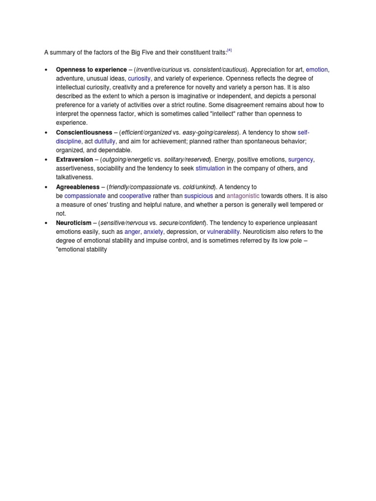 Openness To Experience: Emotion Curiosity | PDF | Leadership | Attitude ...