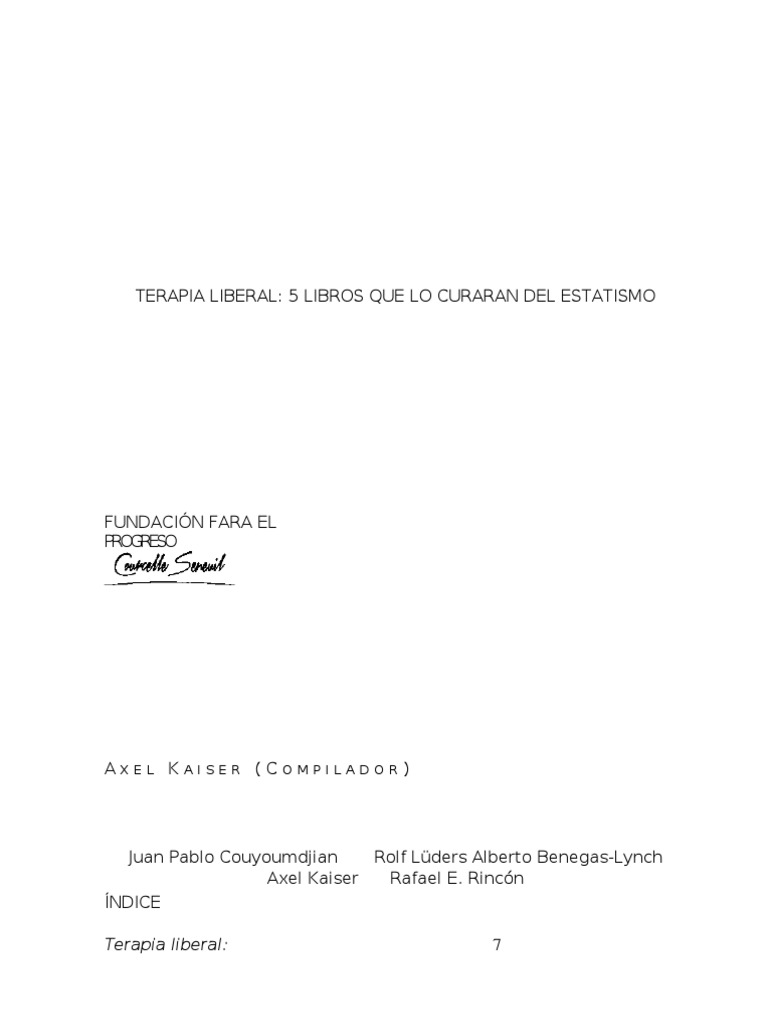 Terapia Liberal 5 Libros Que Lo Curaran Del Estatismo | PDF | Friedrich Hayek | Inflación