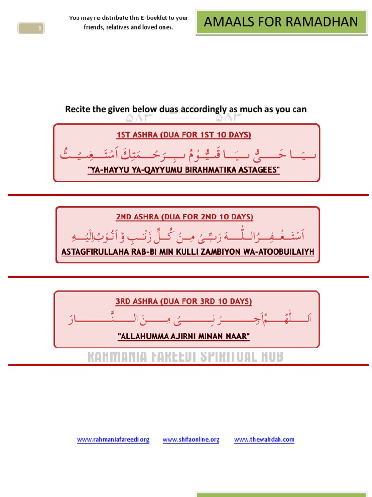 Amaal e Ramazan | PDF | Ramadan | Islamic Behaviour And Experience