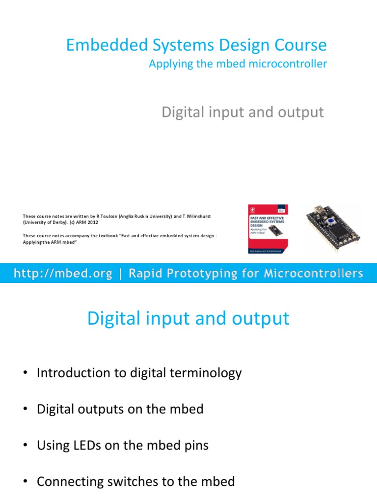 Mbed Course Notes Digital Input And Output Pdf Input Output Switch