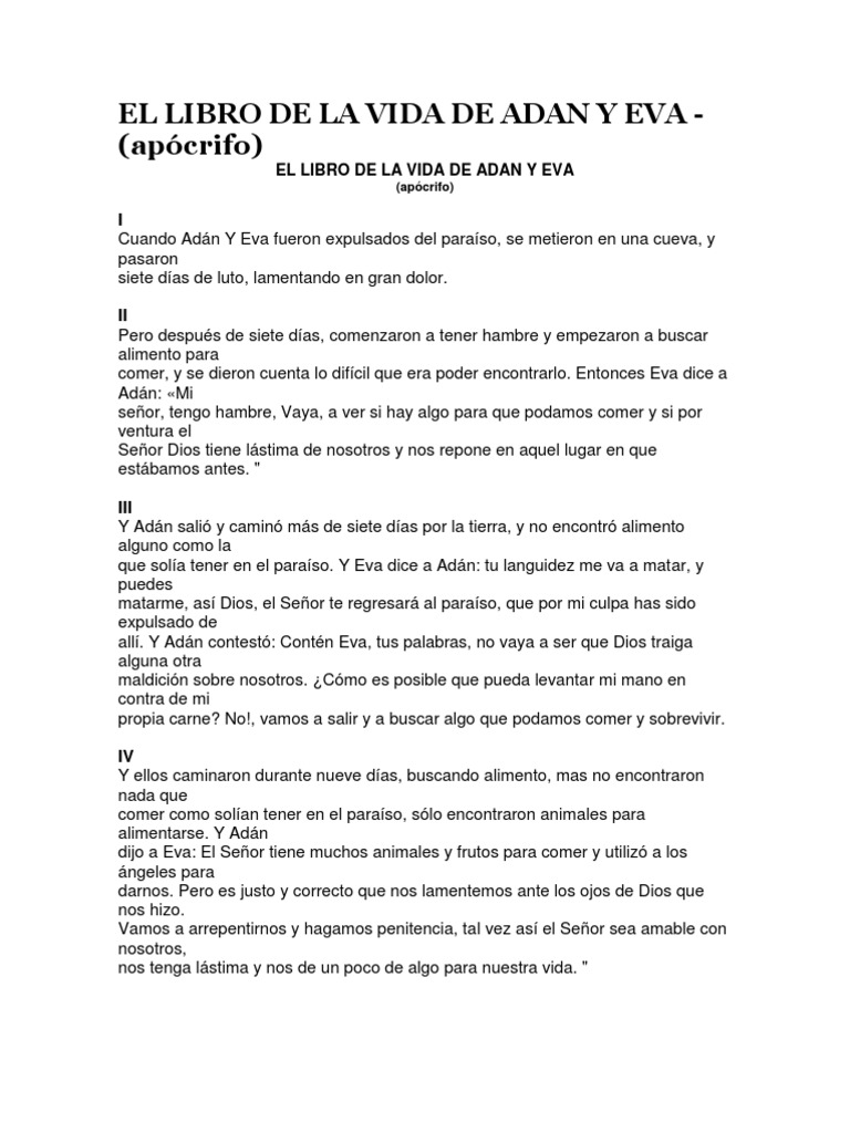 El Libro de La Vida de Adan y Eva | PDF | Adán | Adán y Eva