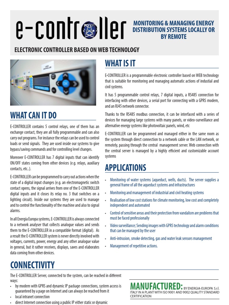 E Controller | PDF | Relay | Switch