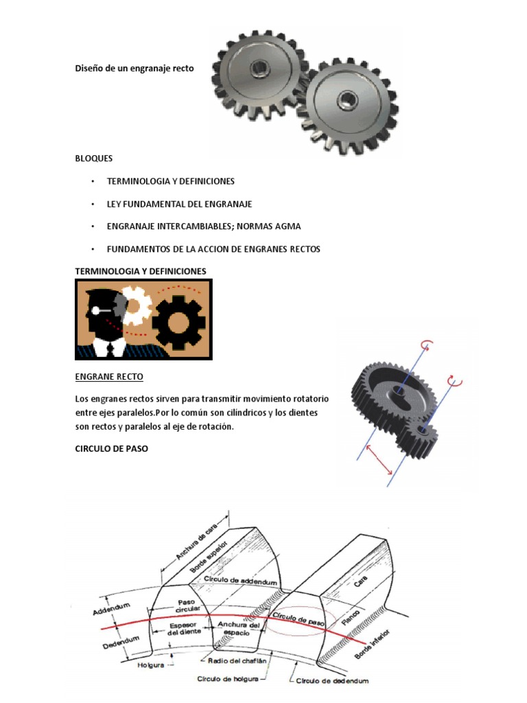 Diseño de Un Engranaje Recto | PDF | Engranaje | Geometría