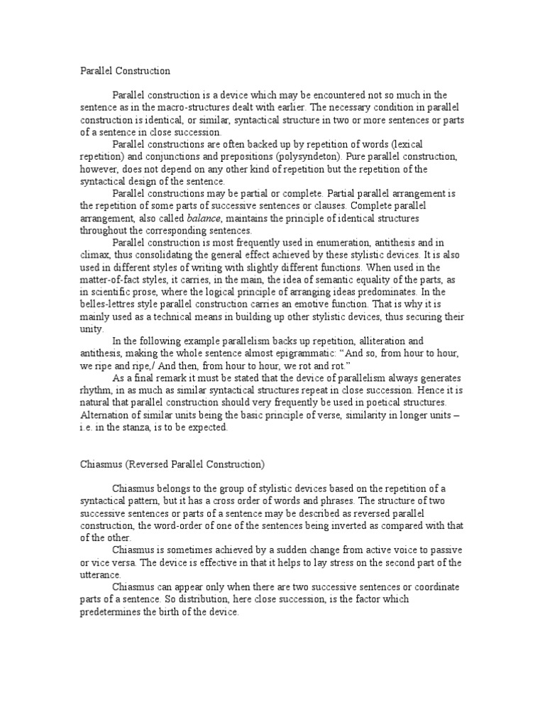 Parallel Construction, Chiasmus (Reversed PC) | PDF | Sentence ...